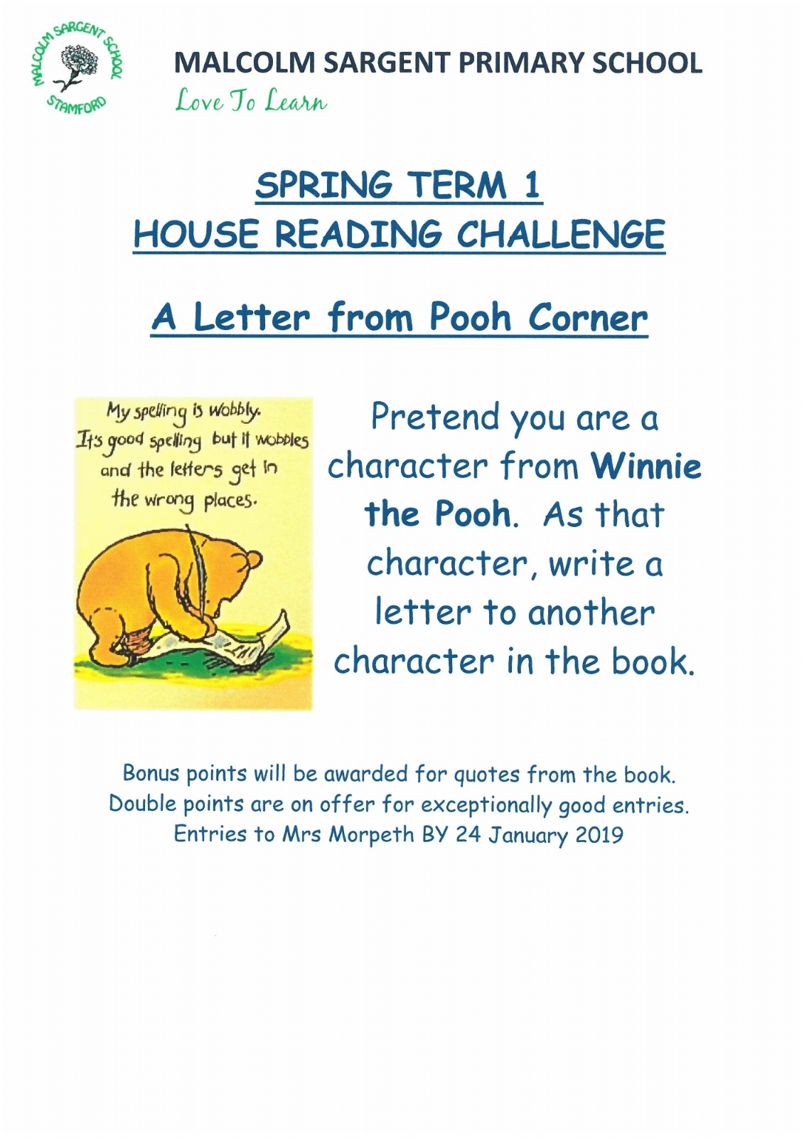 Malcolm Sargent Primary School - Reading Challenge - Spring Term 1